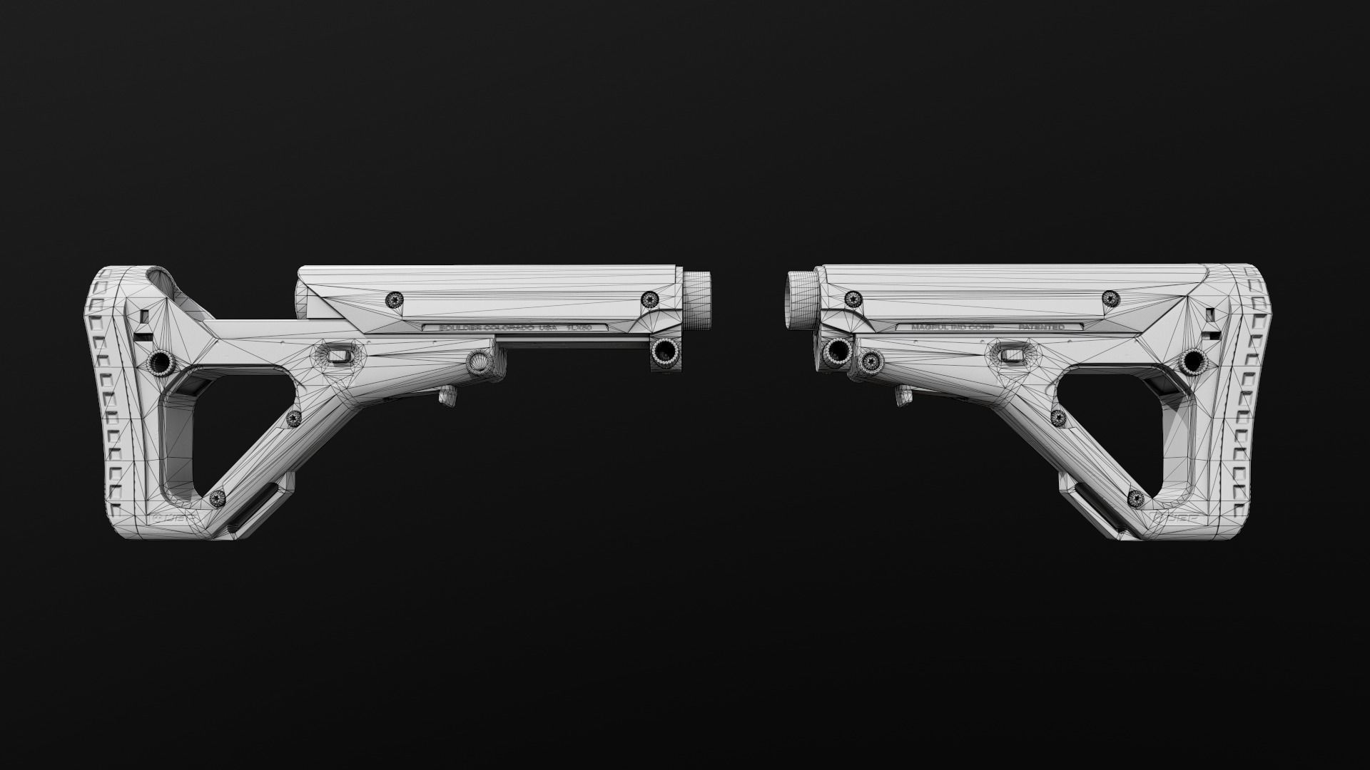 3D model Magpul UBR AR15 Collapsible Buttstock VR / AR / low-poly ...