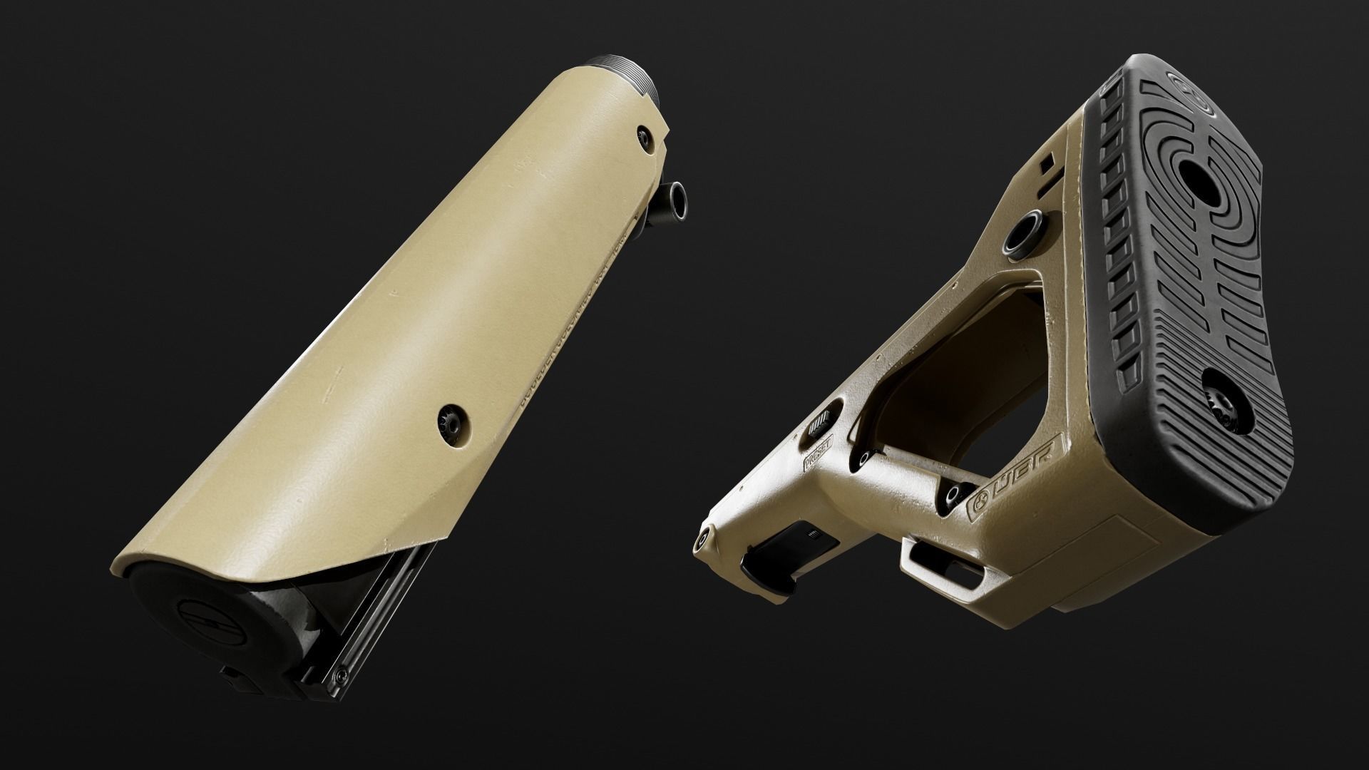 3D model Magpul UBR AR15 Collapsible Buttstock VR / AR / low-poly ...