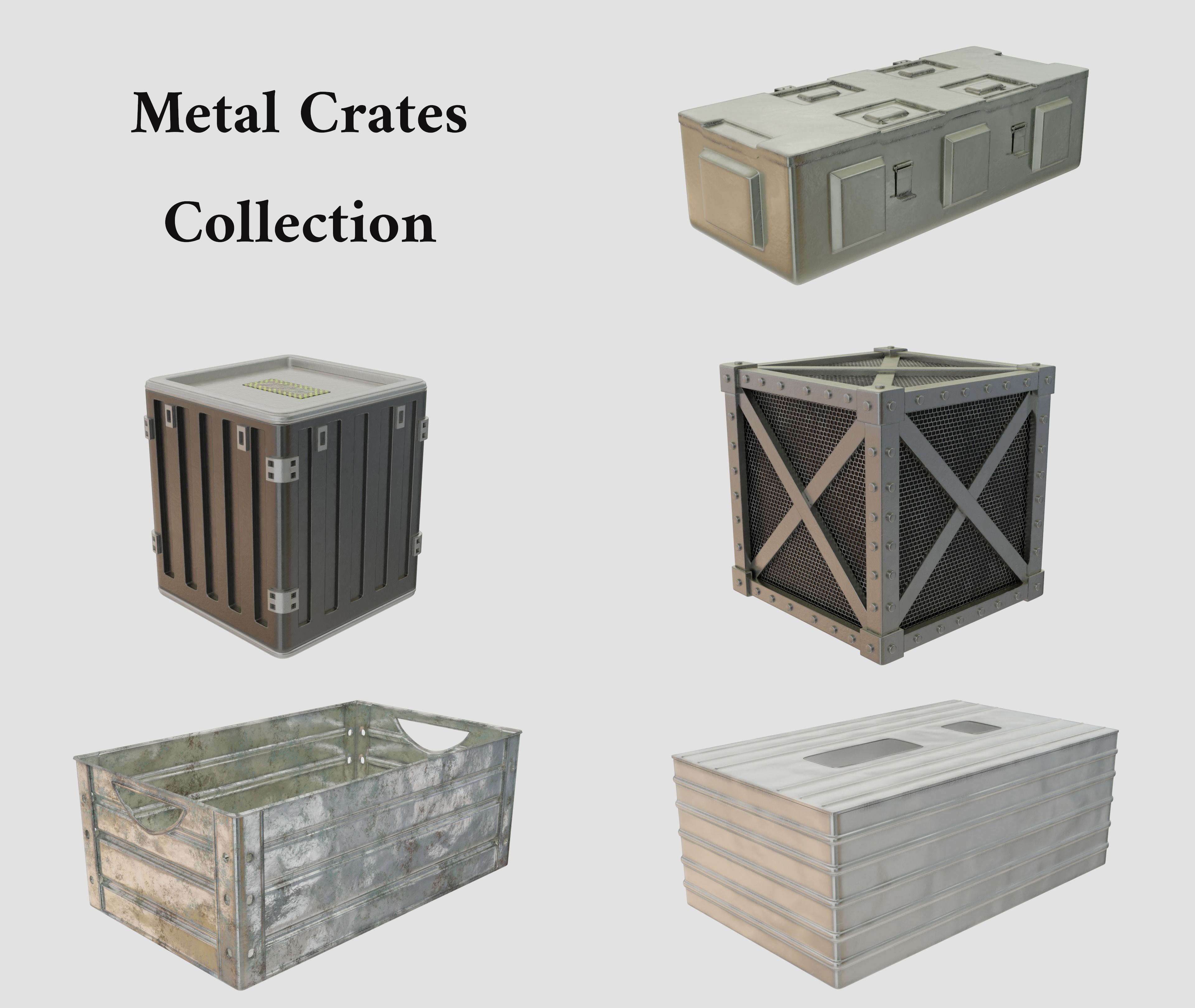 Metal Crates Collection 3D | CGTrader