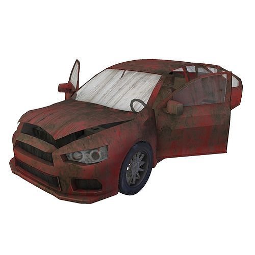 3D model broken car post apocaliptic VR / AR / low-poly | CGTrader