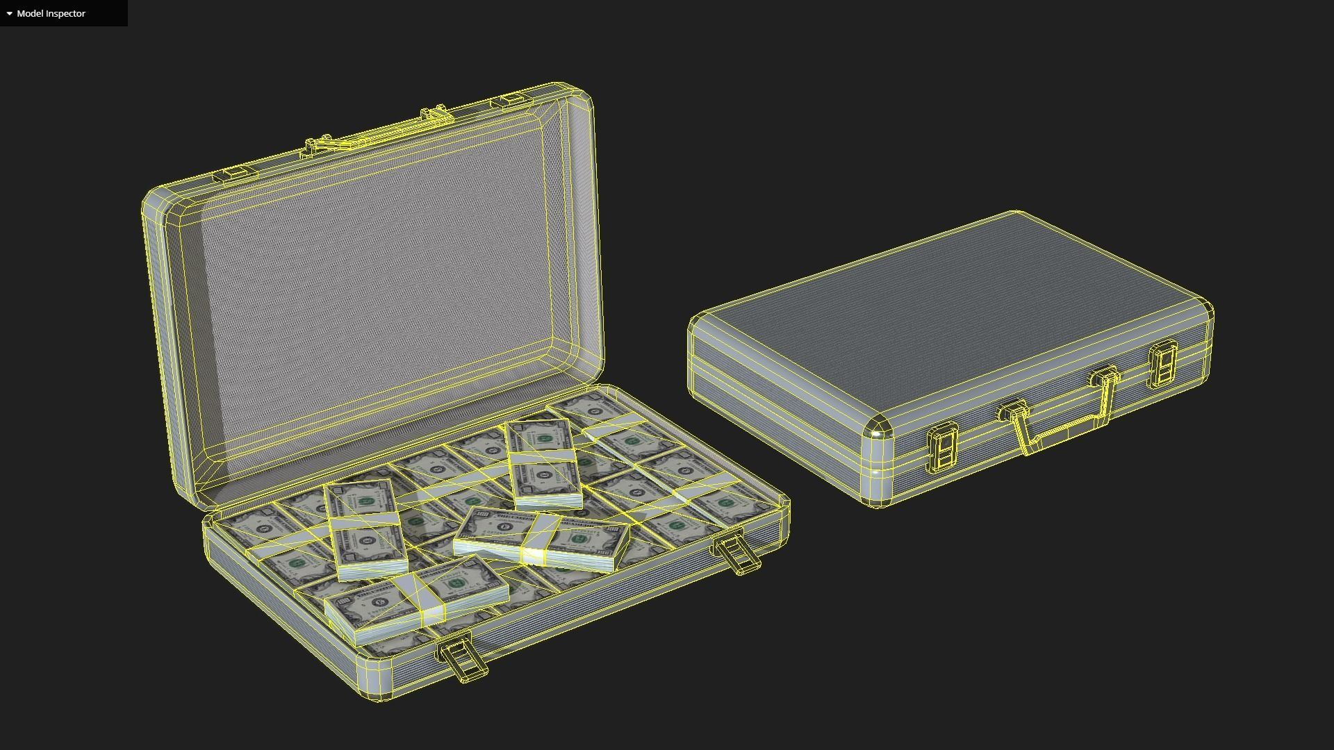 3D model Lowpoly Money Suitcase VR / AR / low-poly | CGTrader