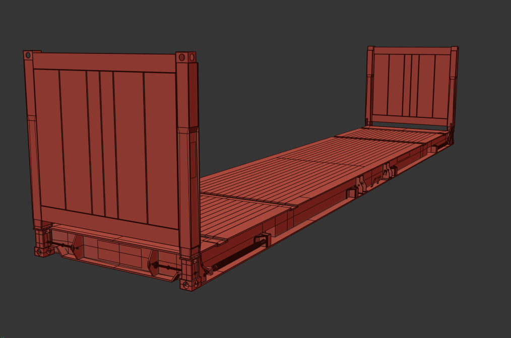 Container - 40 FlatRack 3D model | CGTrader
