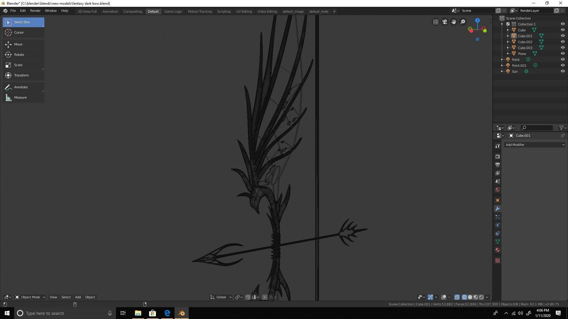 fantasy dark bow 3D model | CGTrader