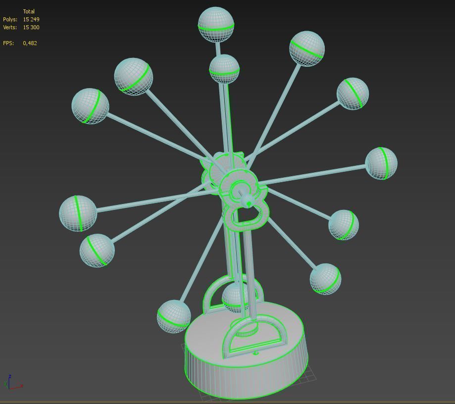 3D model Newton pendulum creative rotating multi-colored eternal balls ...