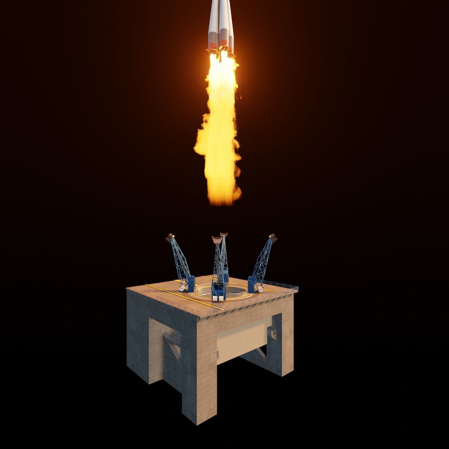 3D Russian rocket Soyuz with animation for Blender 3D model animated ...