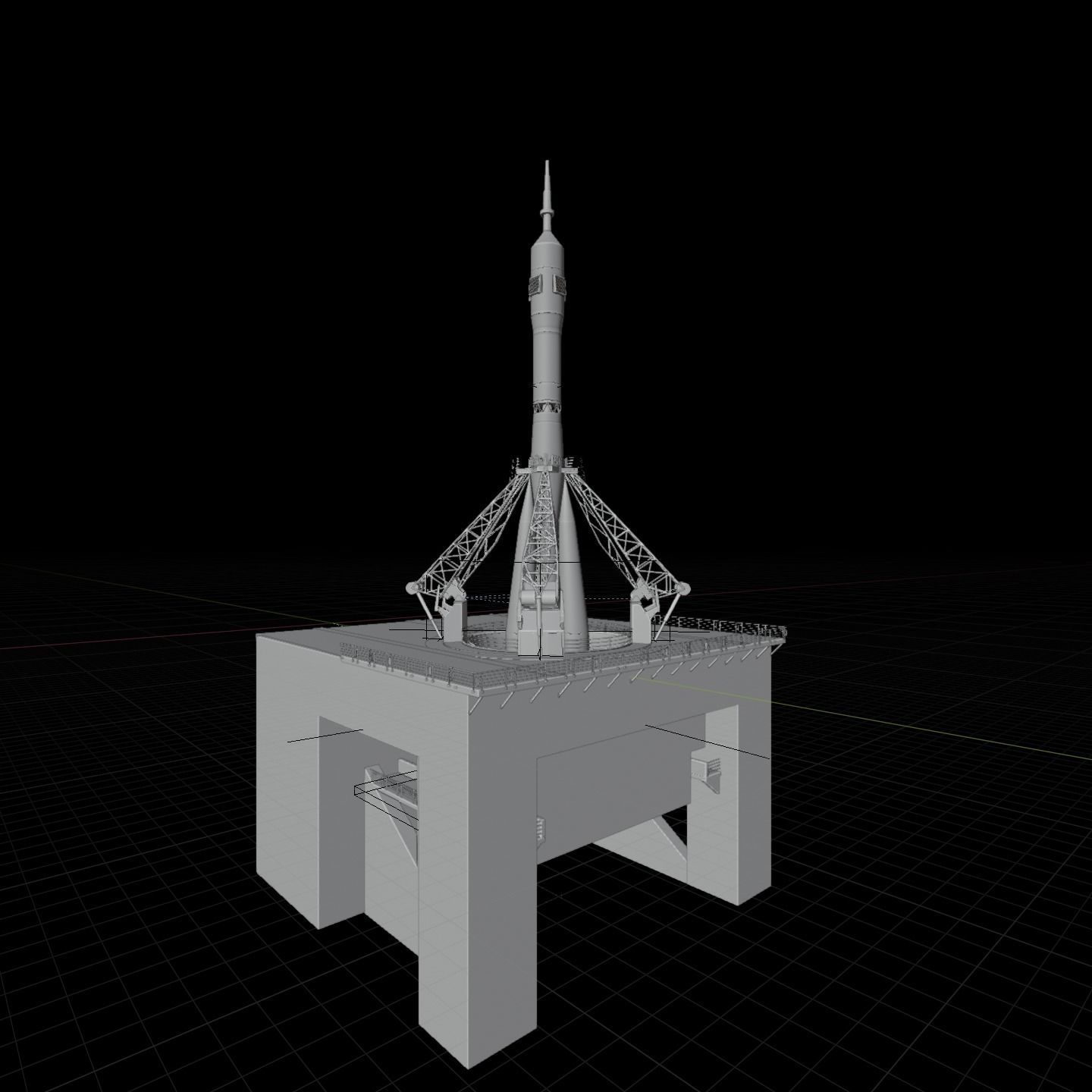 3D Russian rocket Soyuz with animation for Blender 3D model animated ...