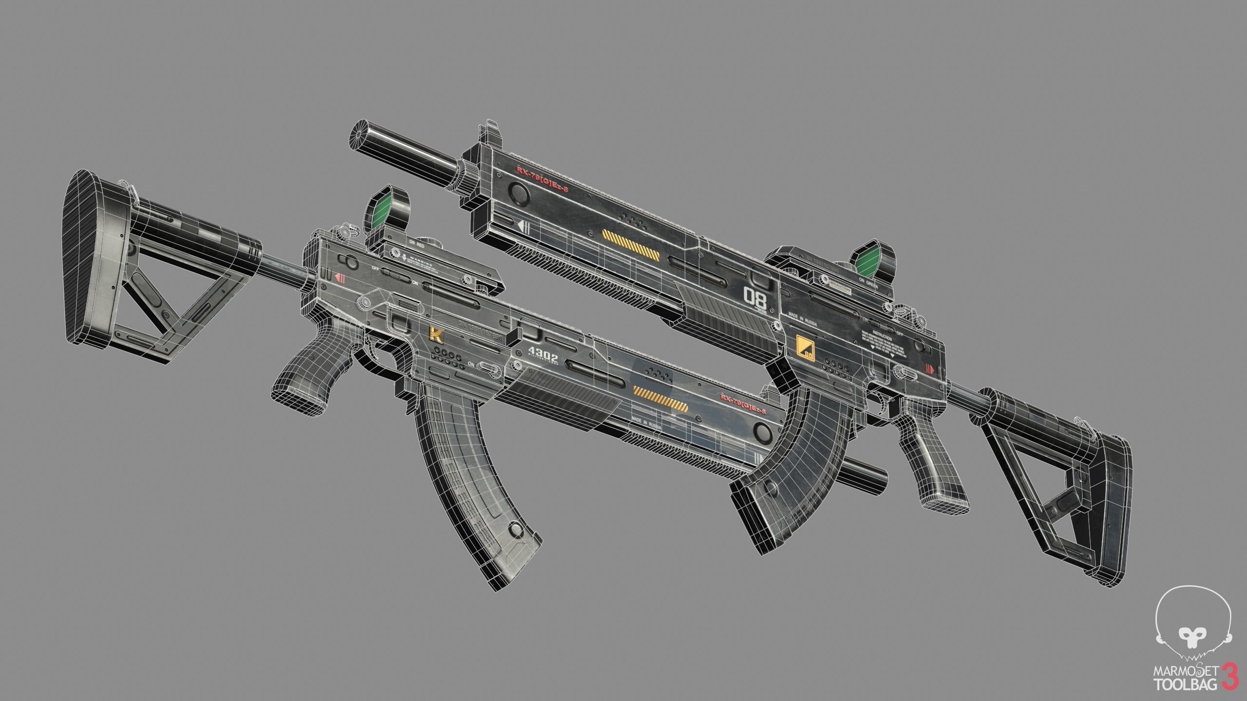 3D model Sci-Fi Automatic Weapon AK600 VR / AR / low-poly | CGTrader