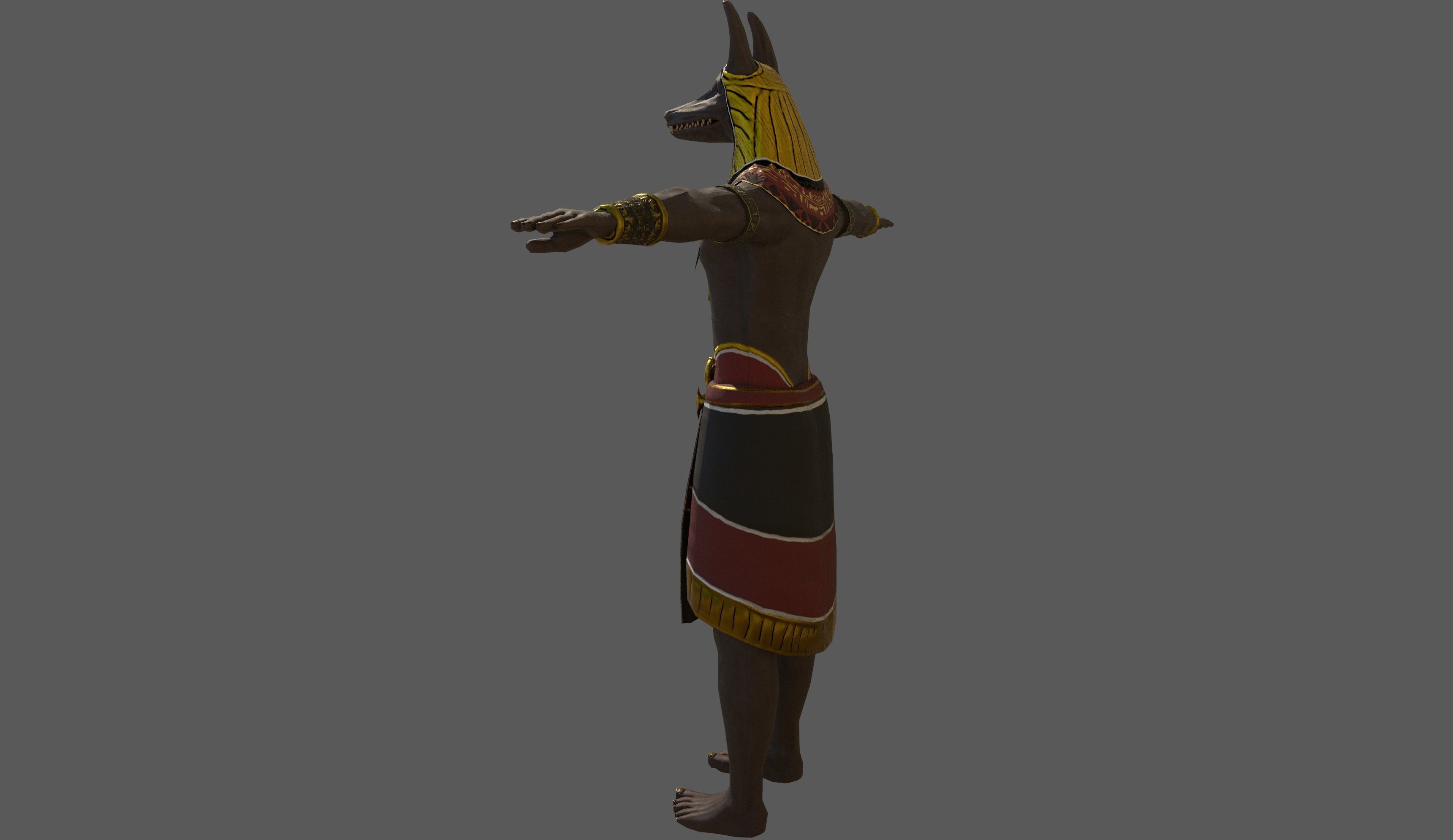 3D model Anubis Fantasy Creature rigged and animated VR / AR / low-poly ...