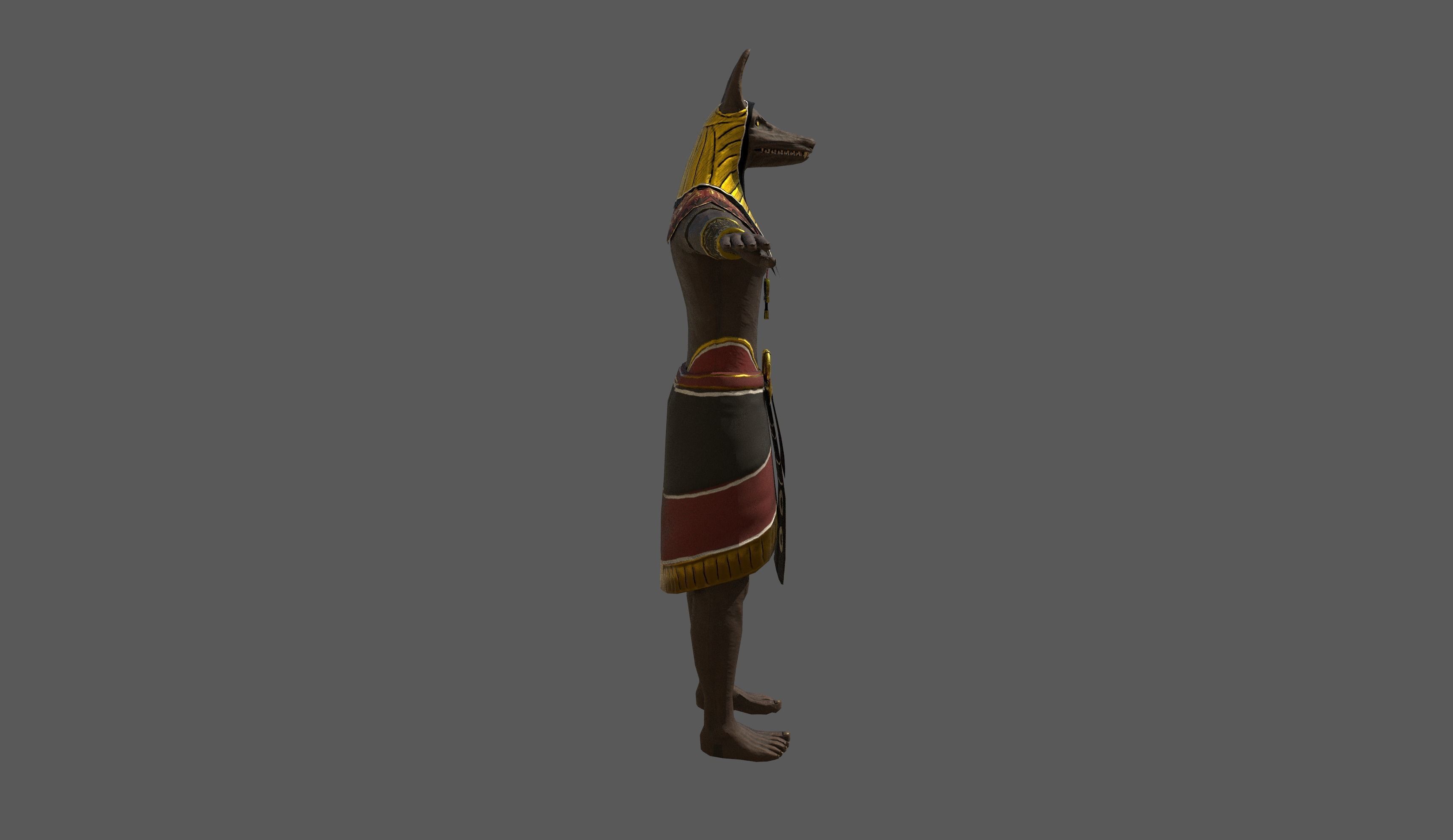 3D model Anubis Fantasy Creature rigged and animated VR / AR / low-poly ...
