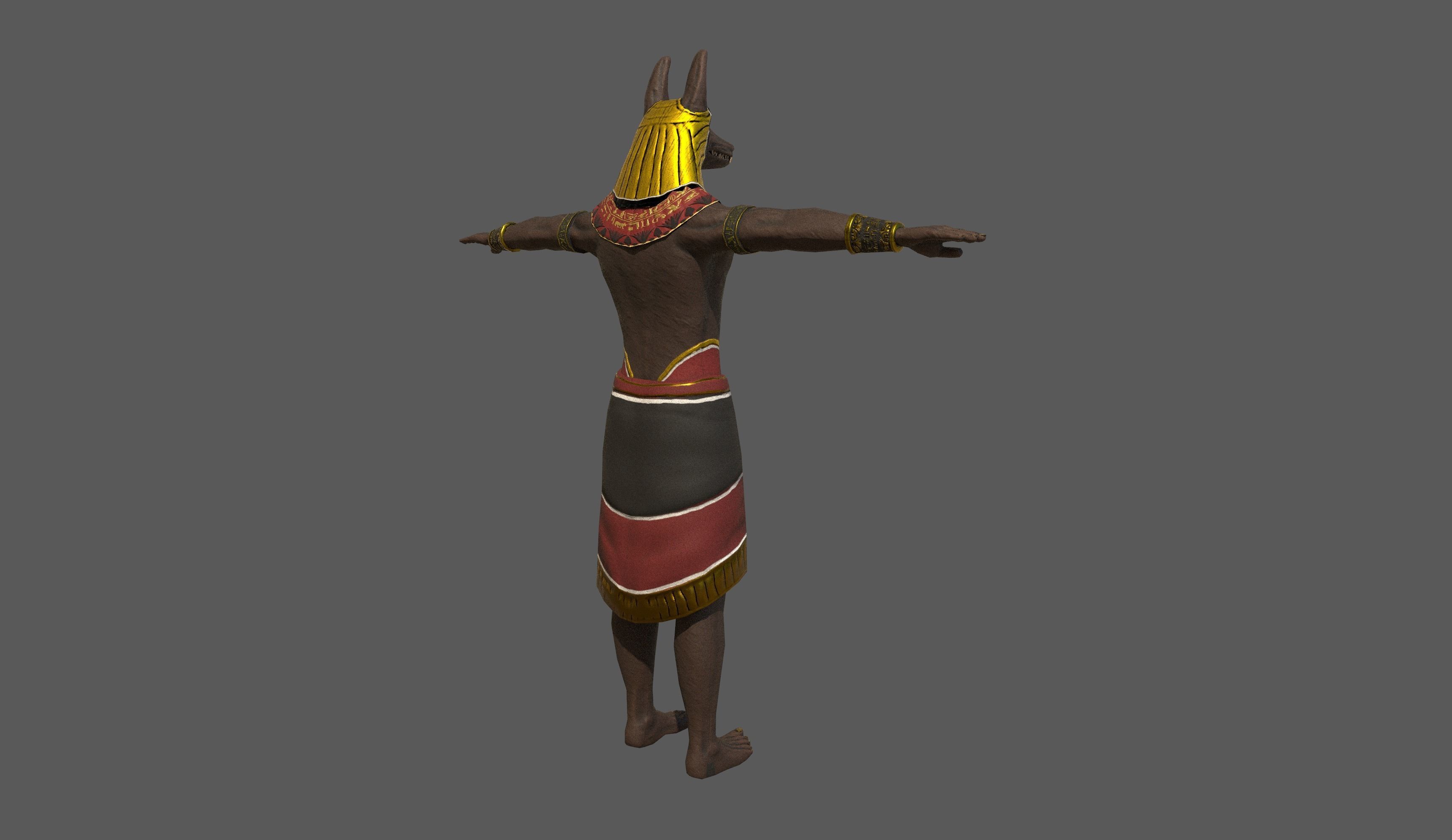 3D model Anubis Fantasy Creature rigged and animated VR / AR / low-poly ...