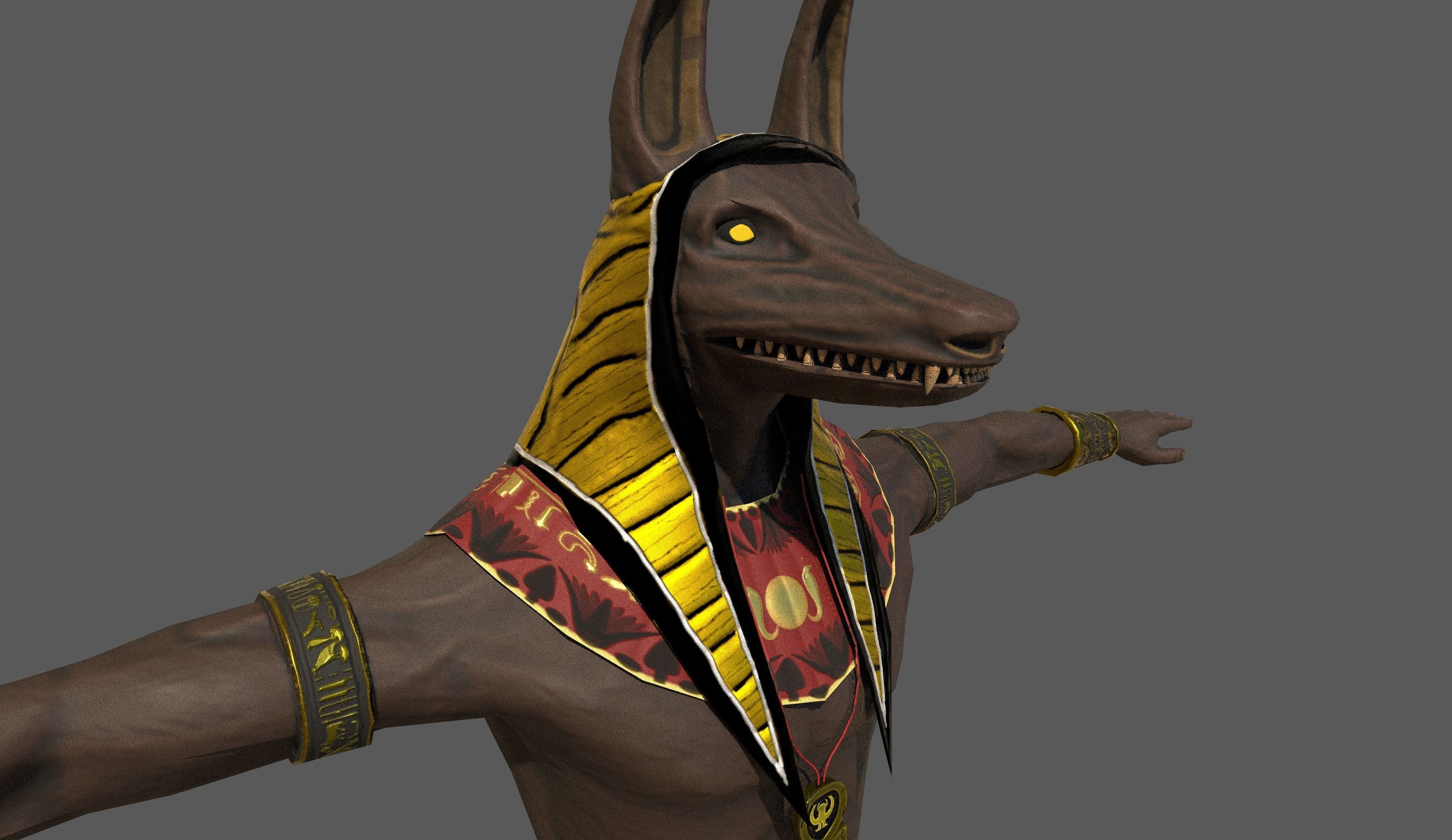 3D model Anubis Fantasy Creature rigged and animated VR / AR / low-poly ...