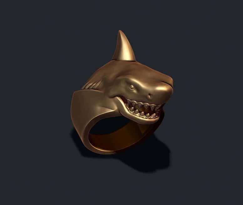 Shark ring 3D model 3D printable | CGTrader