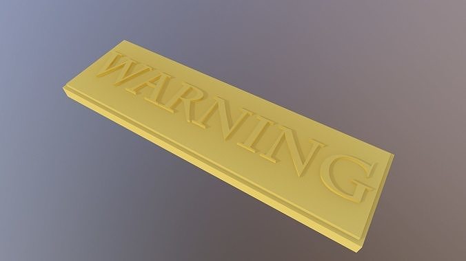 warning label 3D model 3D printable | CGTrader