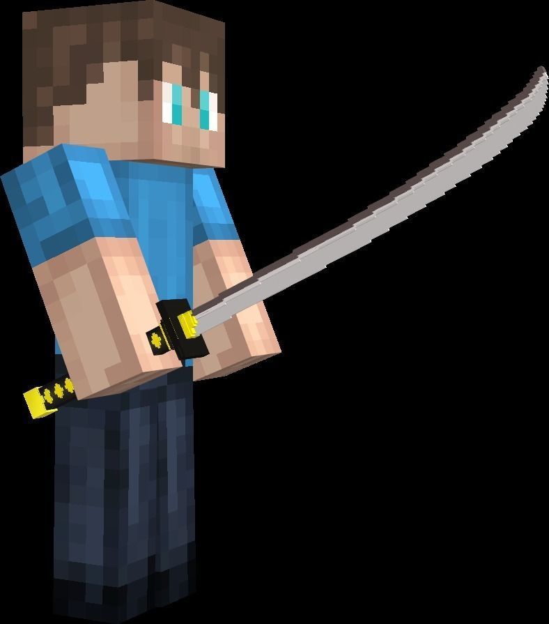 Basic Katana for Minecraft 3D model | CGTrader