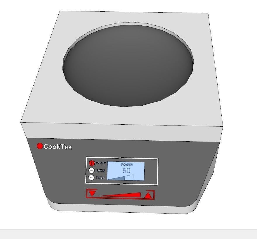 cooktek induction wok cooker 3D model animated | CGTrader