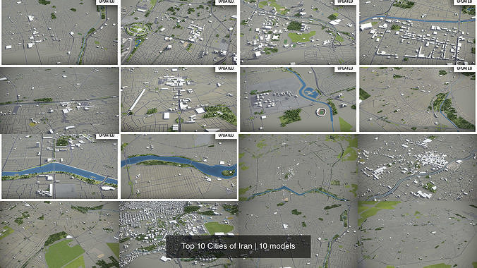 3D Model Collection Top 10 Cities of Iran VR / AR / low-poly | CGTrader