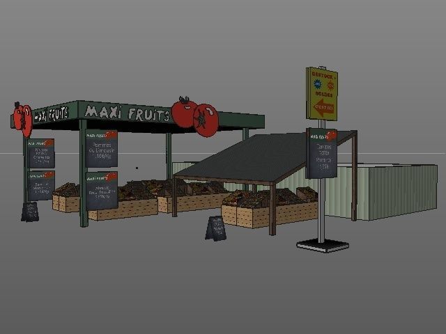 farmers market stand 3D model | CGTrader