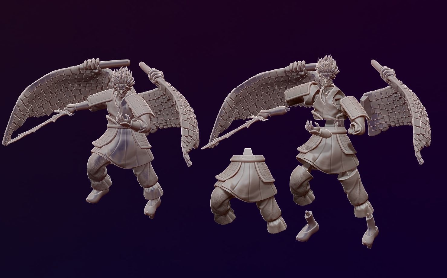 naruto and sasuke with kurama and perfect susanoo 3d print 3D Model ...