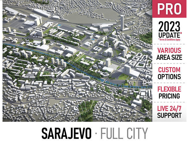 3D model Sarajevo VR / AR / low-poly | CGTrader