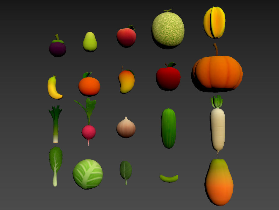 3D model Cartoon Food Pack 5 VR / AR / low-poly | CGTrader