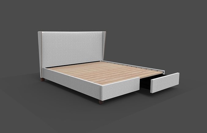 3D model Bed with Storage VR / AR / low-poly | CGTrader