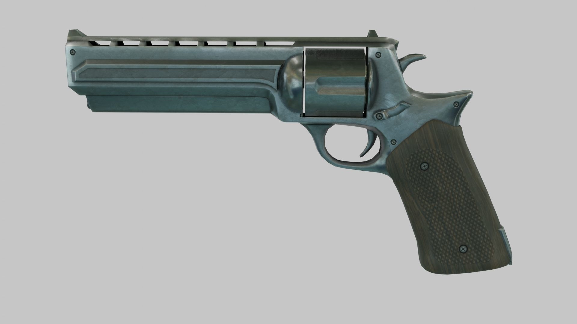 3D model Rigged Low Poly Revolver With PBR Materials and multiple skins ...