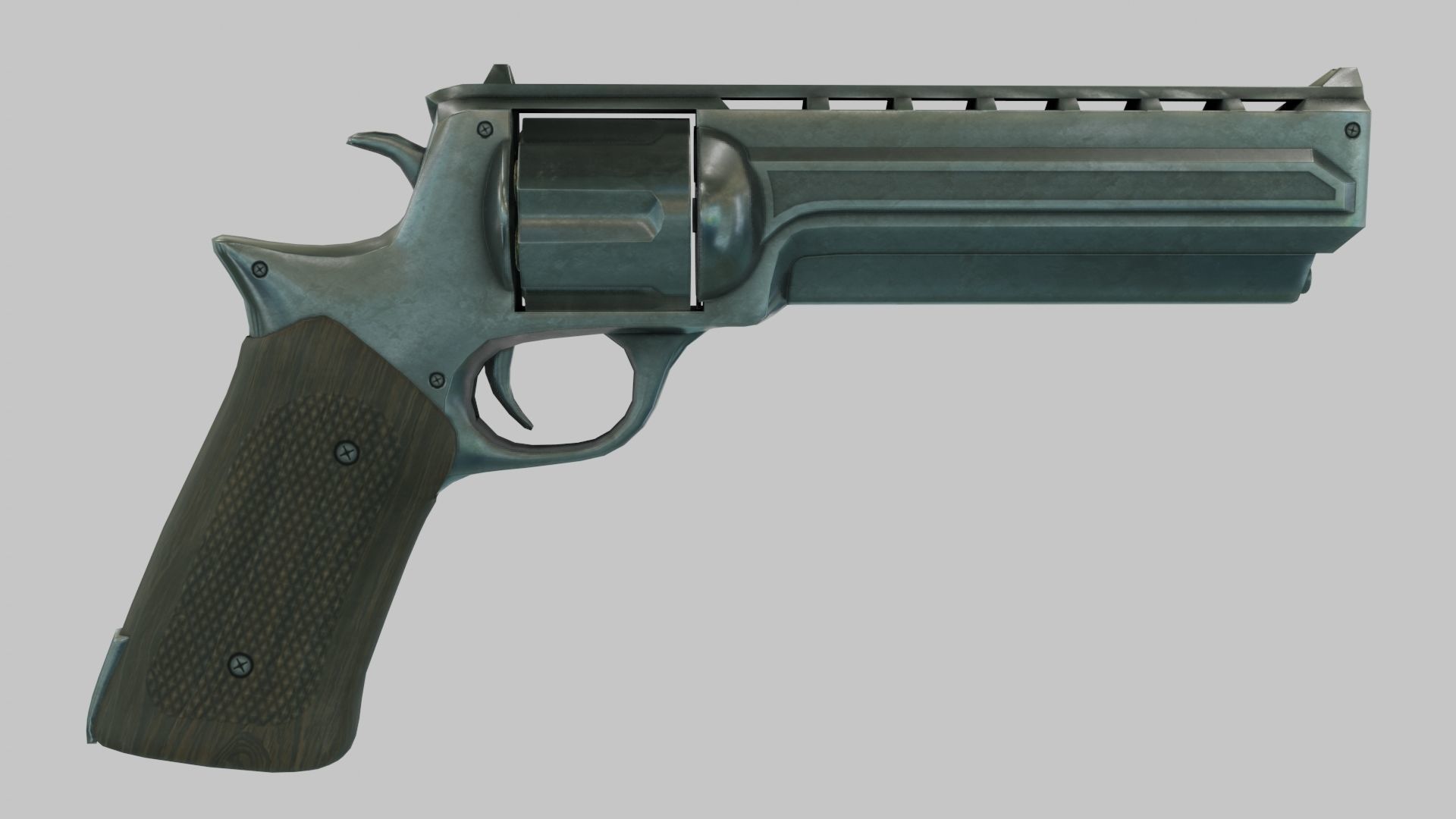 3D model Rigged Low Poly Revolver With PBR Materials and multiple skins ...