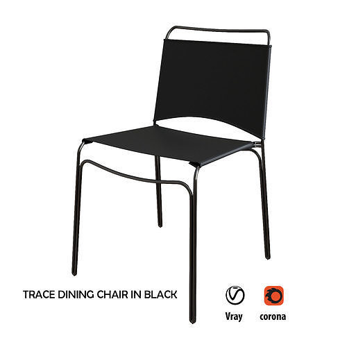 Trace dining chair in black 3D model | CGTrader