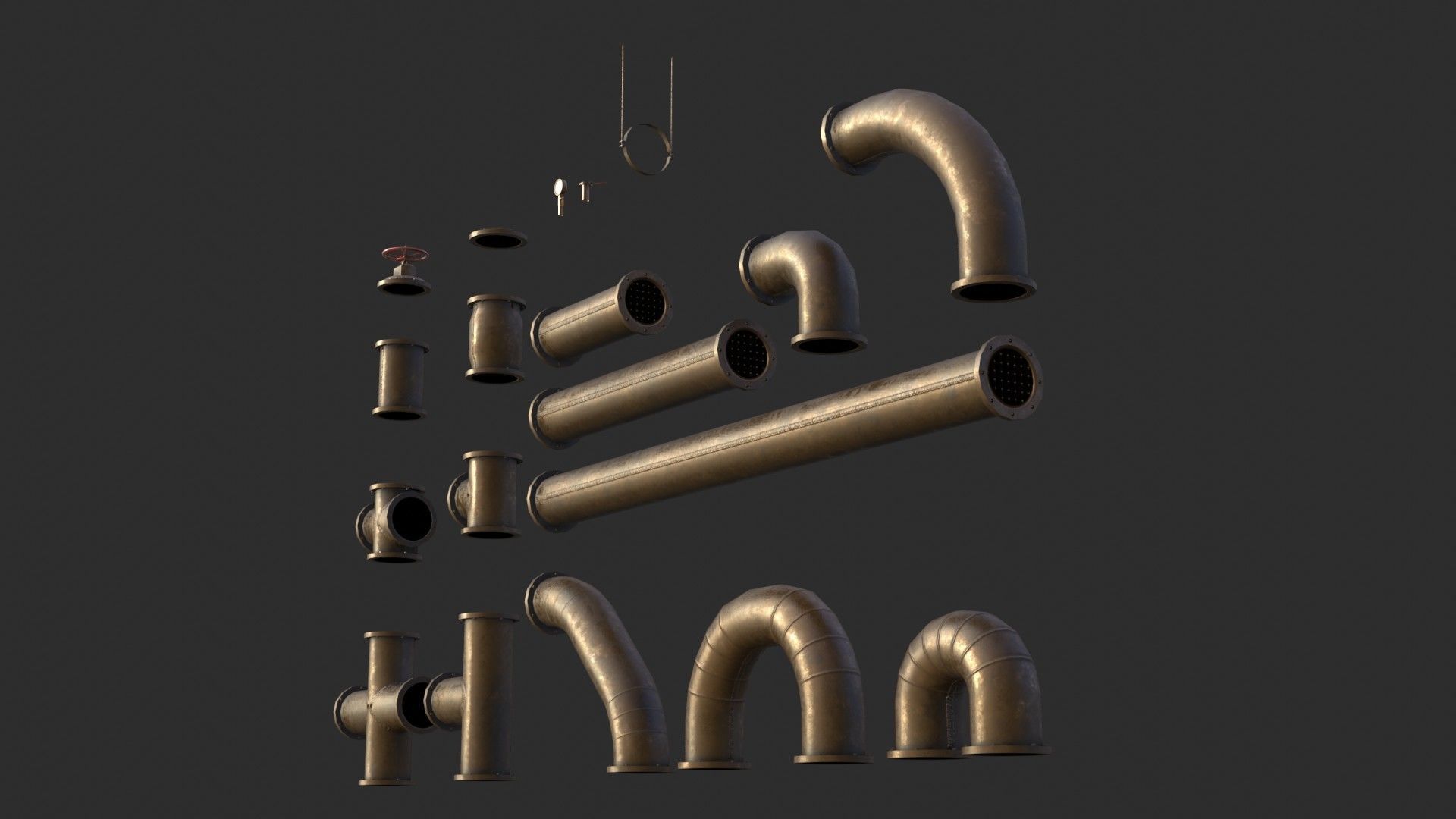 3D model Copper Pipes VR / AR / low-poly | CGTrader
