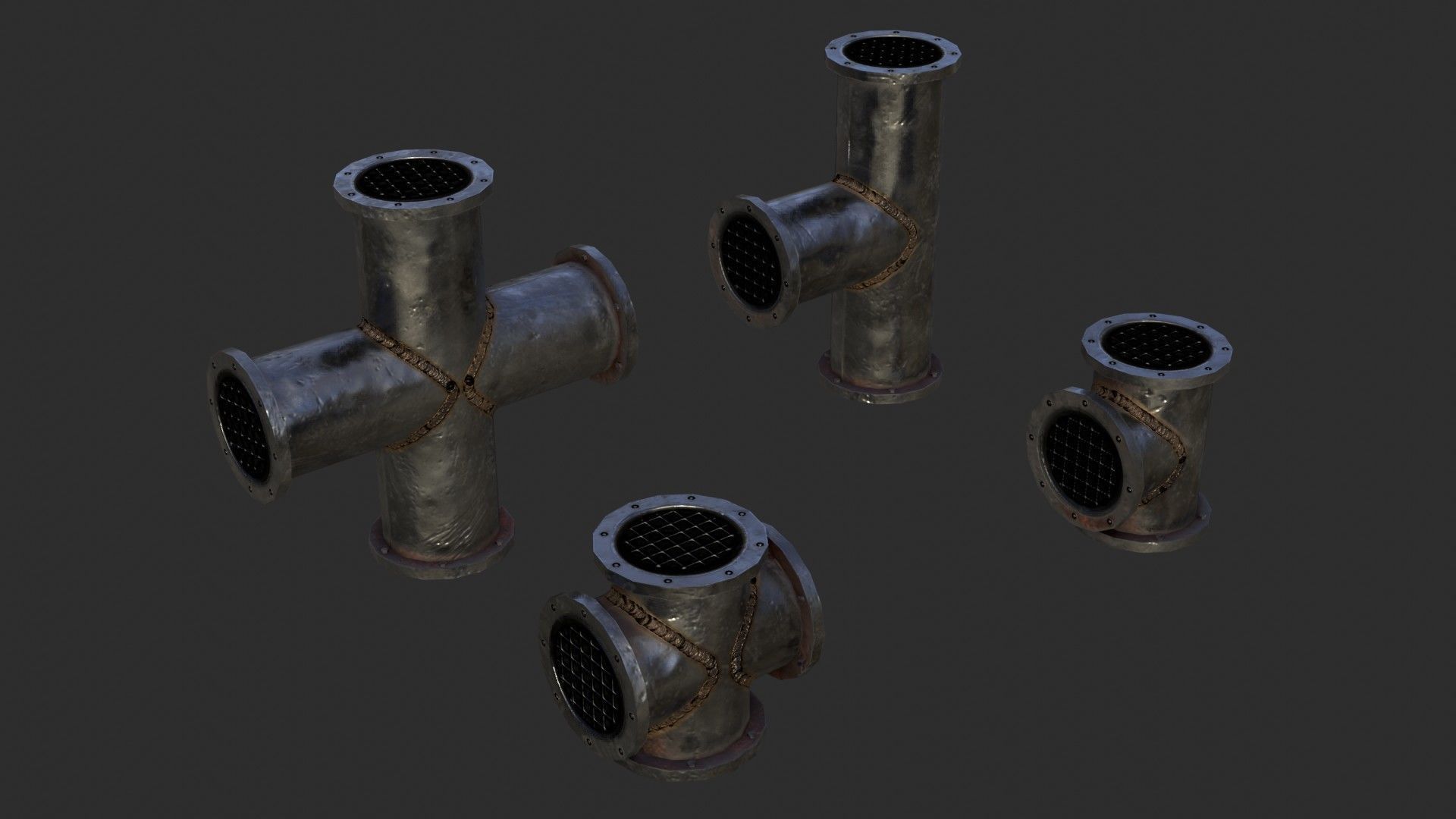 3D model Old Folded Metallic Pipes VR / AR / low-poly | CGTrader