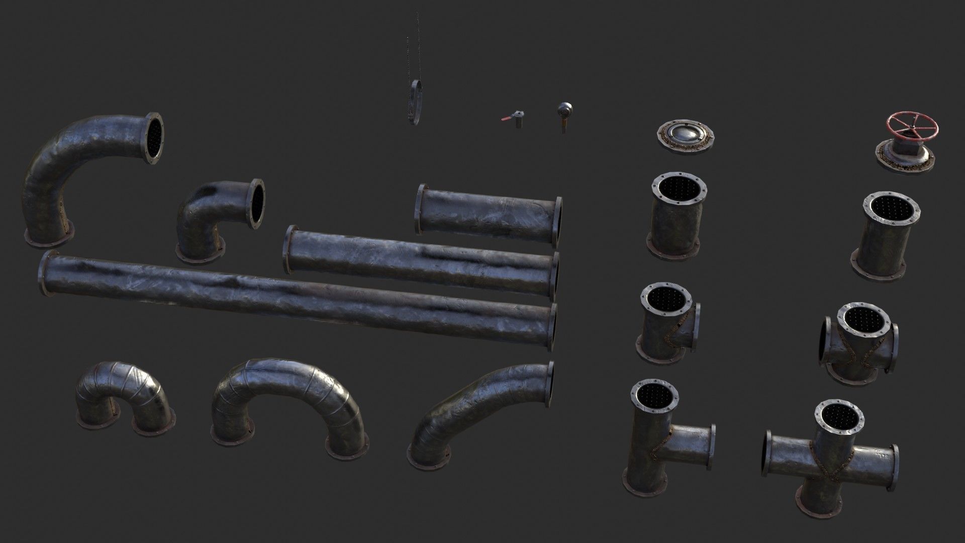 3D model Old Folded Metallic Pipes VR / AR / low-poly | CGTrader