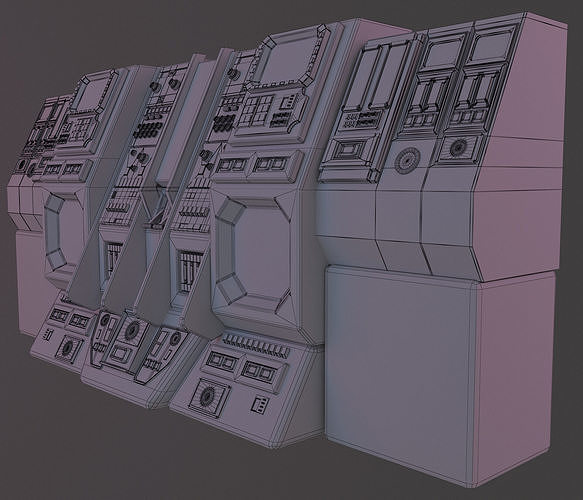 3D model sci-fi control station VR / AR / low-poly | CGTrader