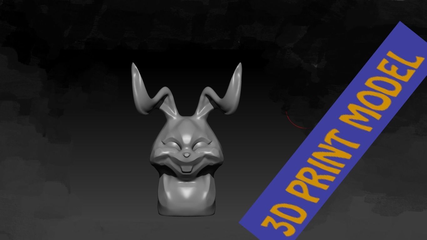 snowball bunny figurine with horns 3D model 3D printable | CGTrader