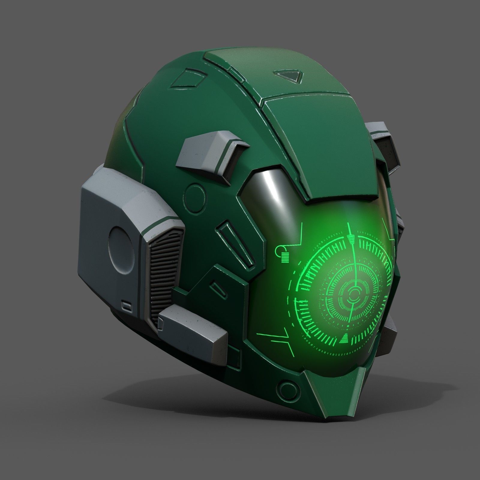 3D model Helmet combat military Scifi fantasy space robot cyborg armor ...