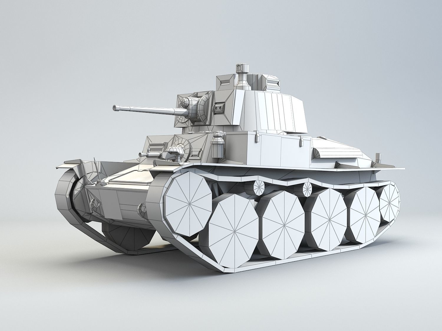 3D model Low Poly Panzer 38t Light Tank VR / AR / low-poly | CGTrader