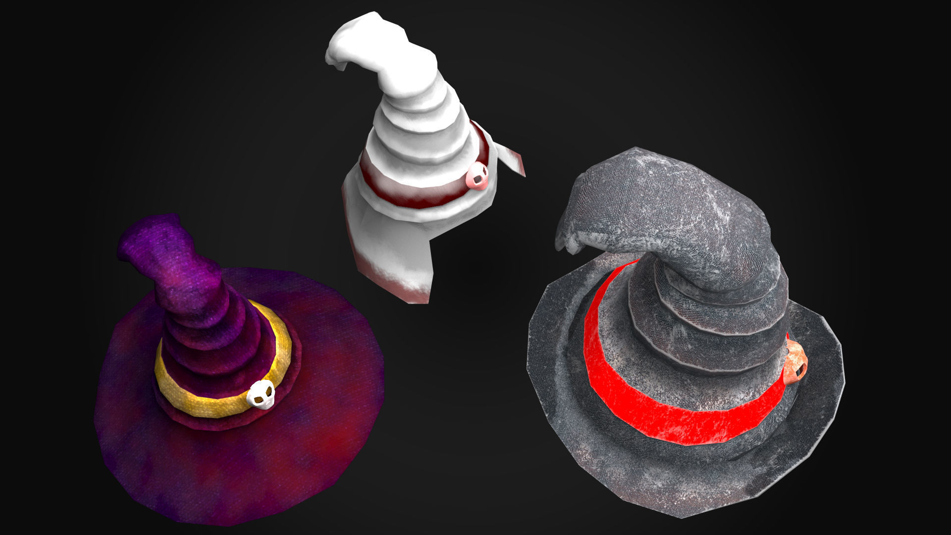 3D model Witch Hats Pack Lowpoly VR / AR / low-poly | CGTrader