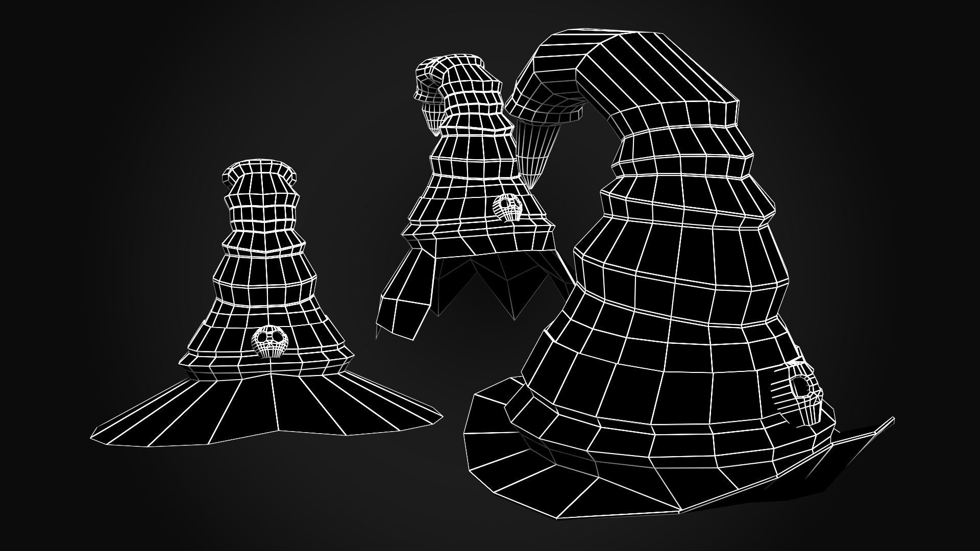 3D model Witch Hats Pack Lowpoly VR / AR / low-poly | CGTrader