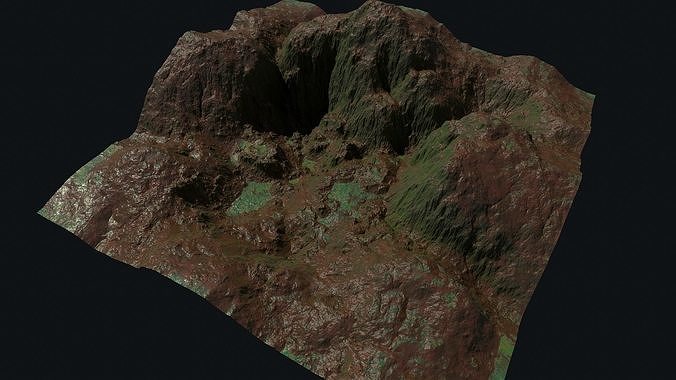 3D model Tileable swamp mountains landscape environment VR / AR / low ...