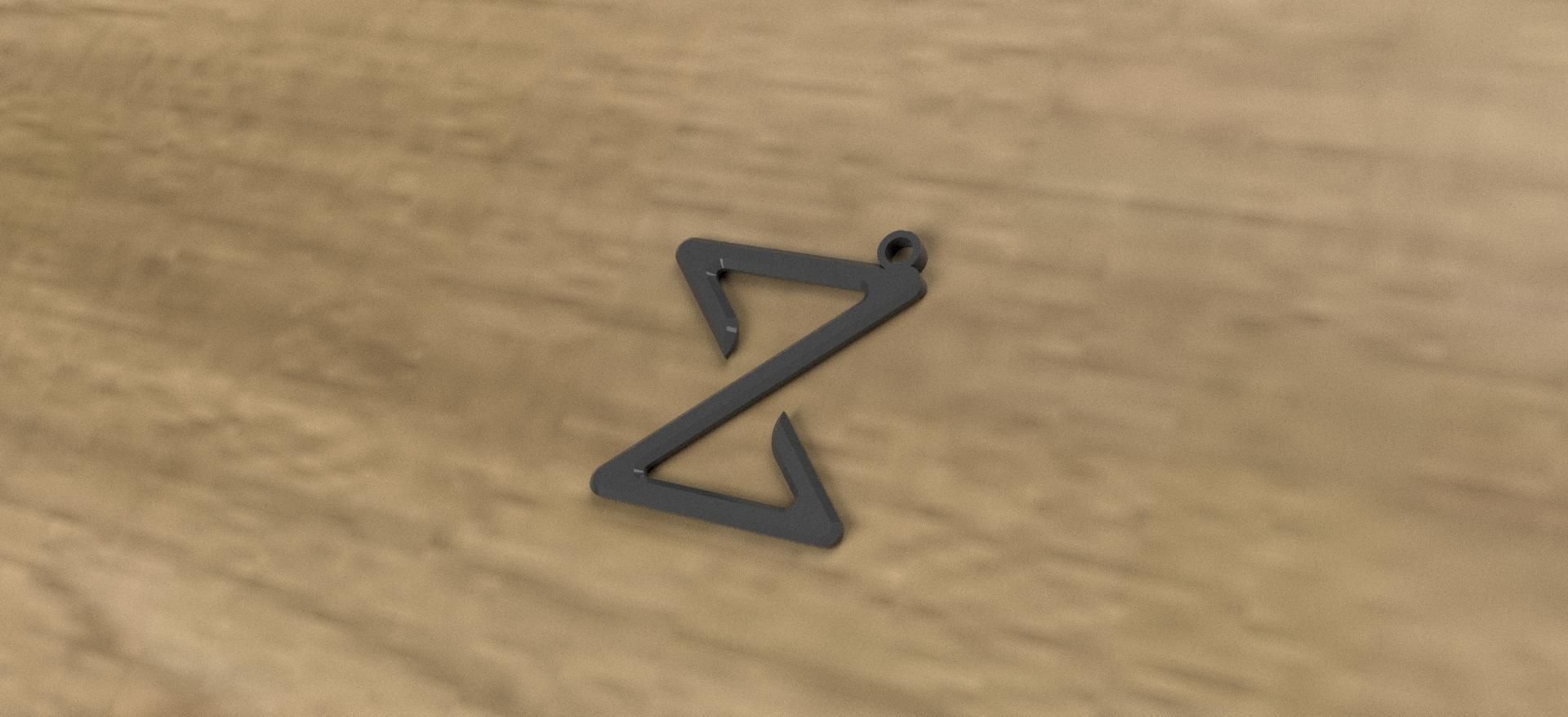 Z keychain letter on wooden table 3D model 3D printable | CGTrader