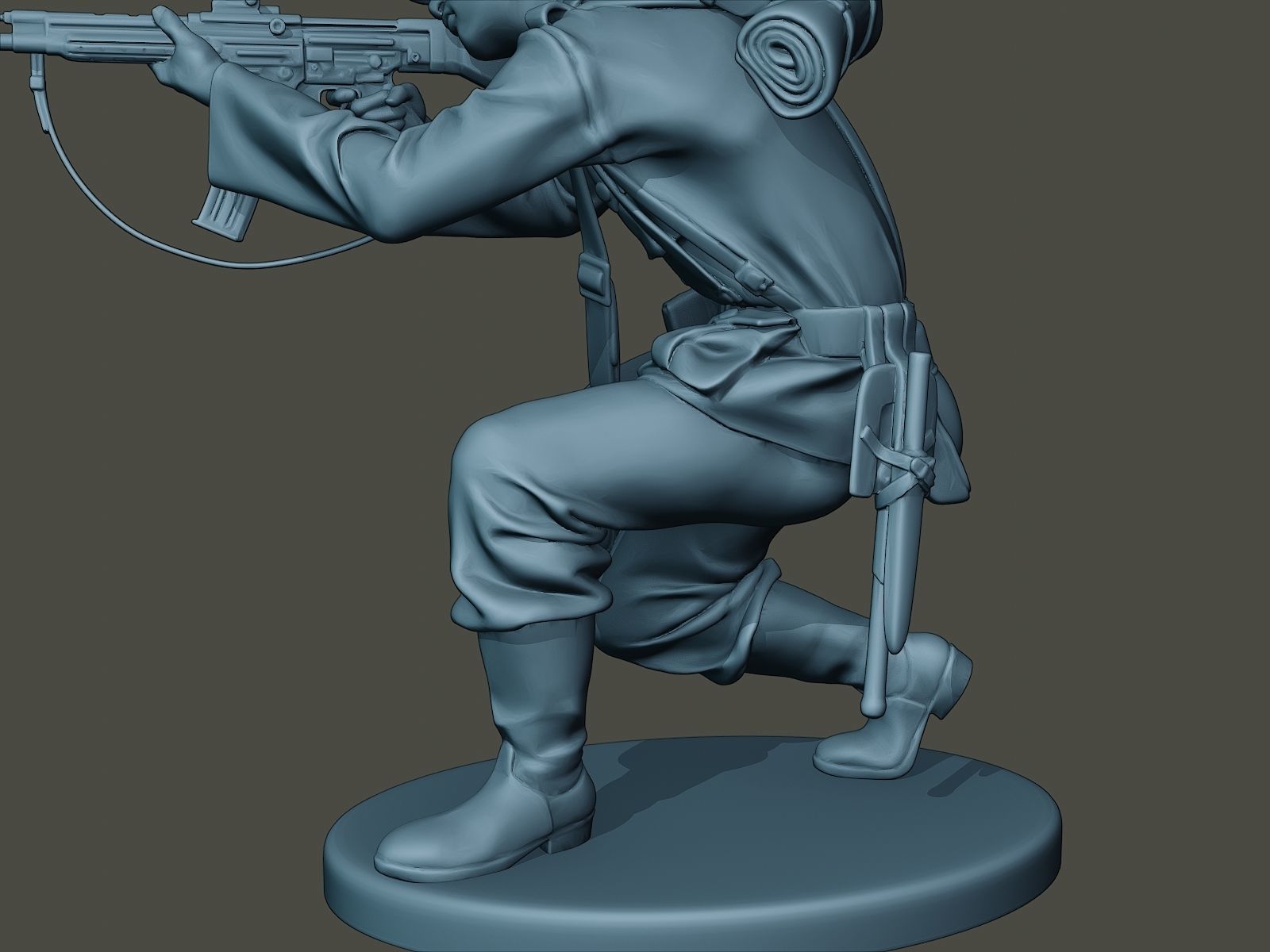 German soldier ww2 Shoot crouched G3 3D model 3D printable | CGTrader
