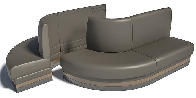 booth outer corner radius 15 inch 3D model | CGTrader