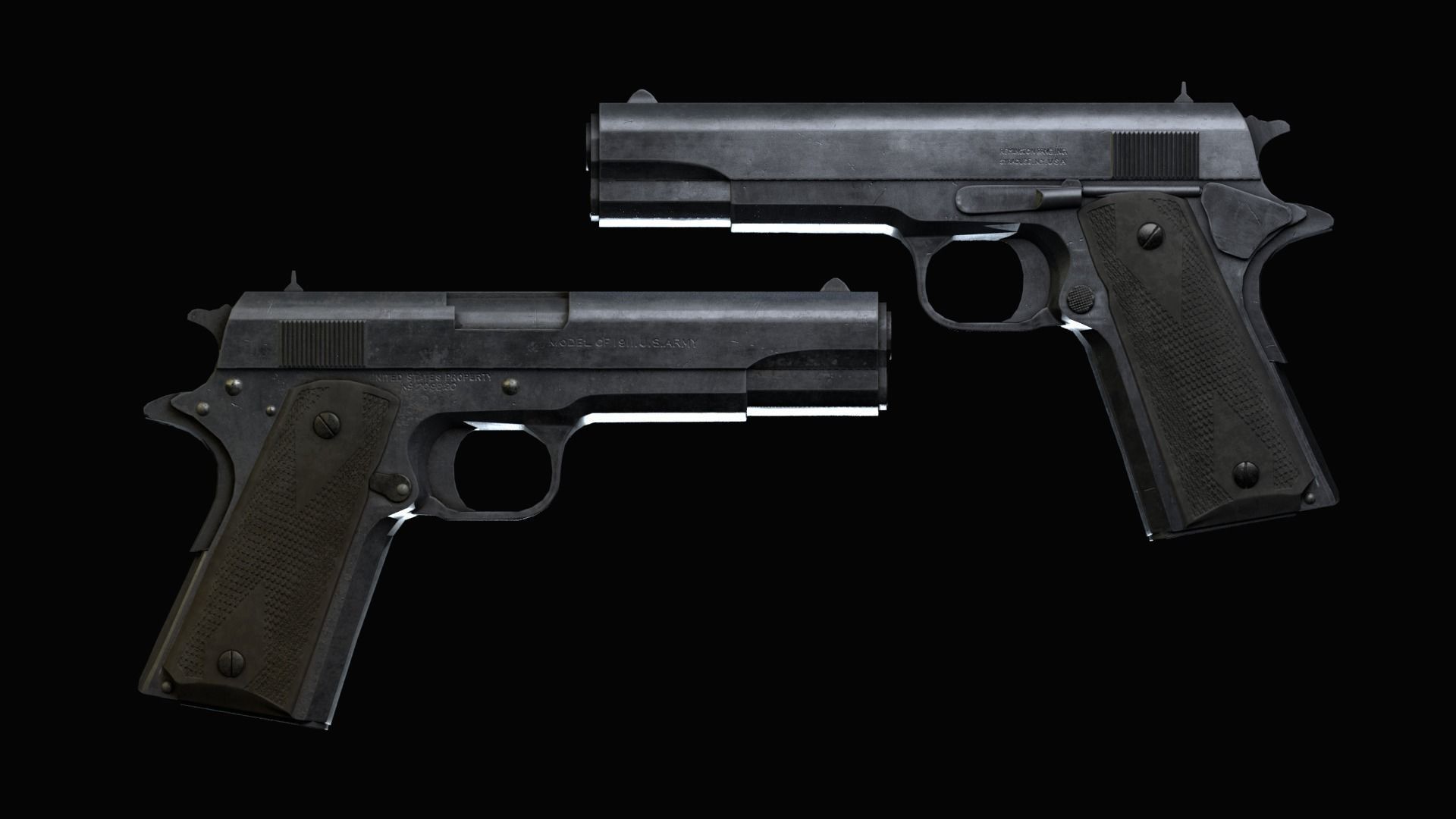 3D model Clt-1911 WW2 Realistic sidearm VR / AR / low-poly | CGTrader