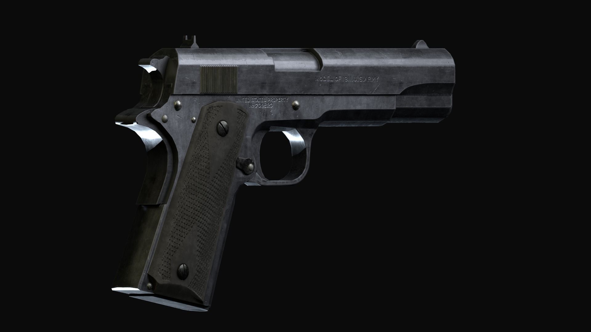 3D model Clt-1911 WW2 Realistic sidearm VR / AR / low-poly | CGTrader