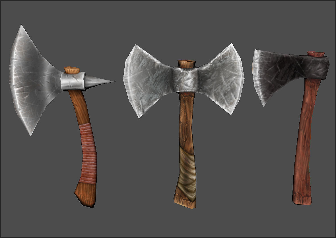 3D model Axe pack in steel and wood VR / AR / low-poly | CGTrader