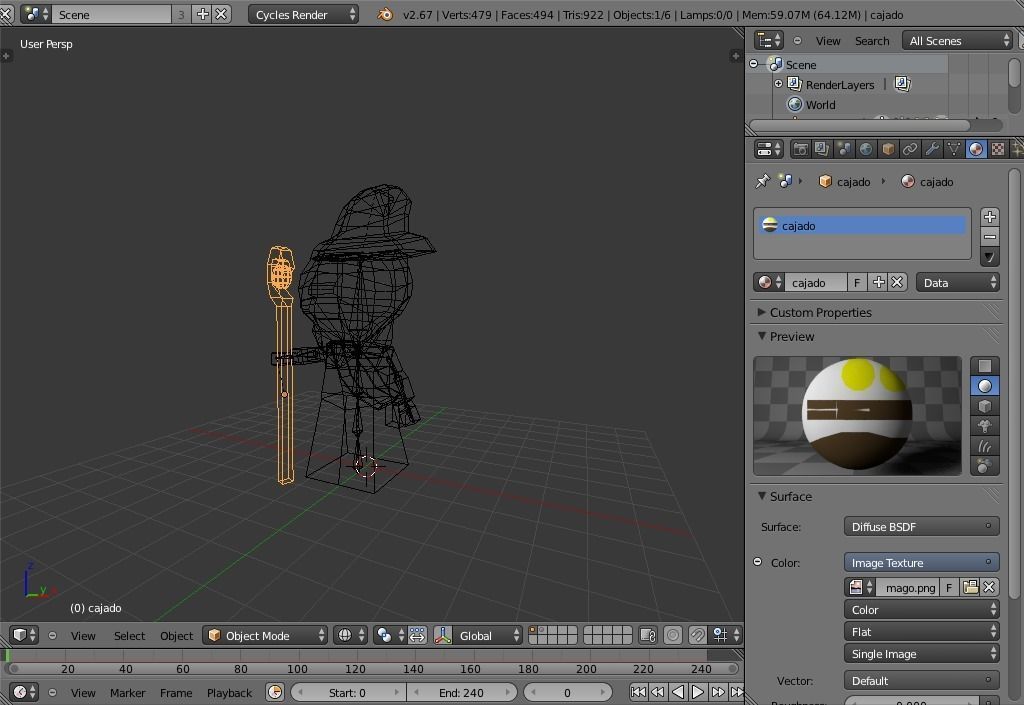3D model wizard made in blender VR / AR / low-poly rigged animated ...
