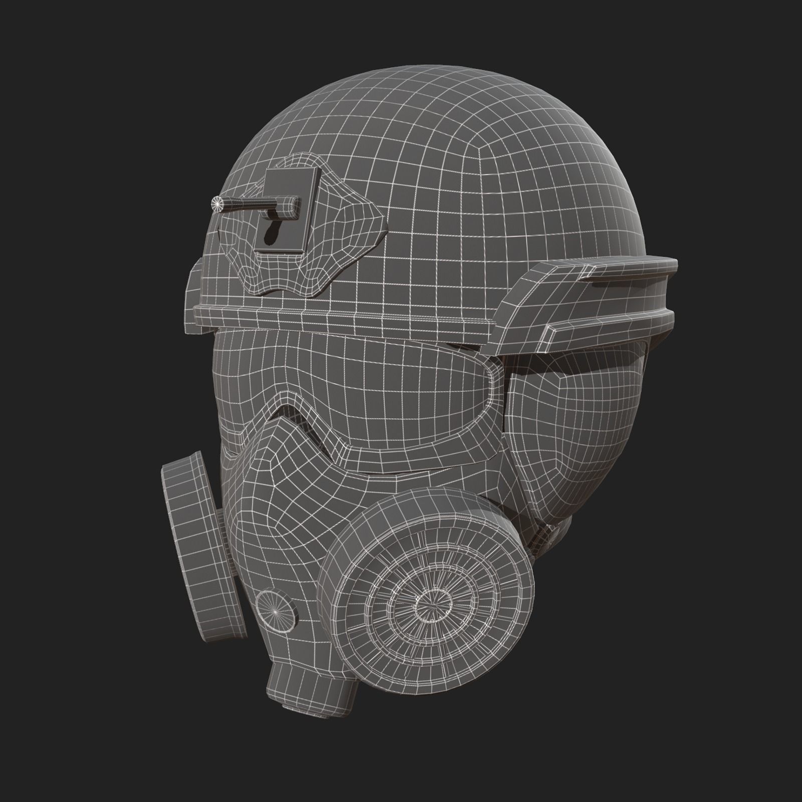 3D model Helmet scifi space millitary fantasy human combat armor VR ...