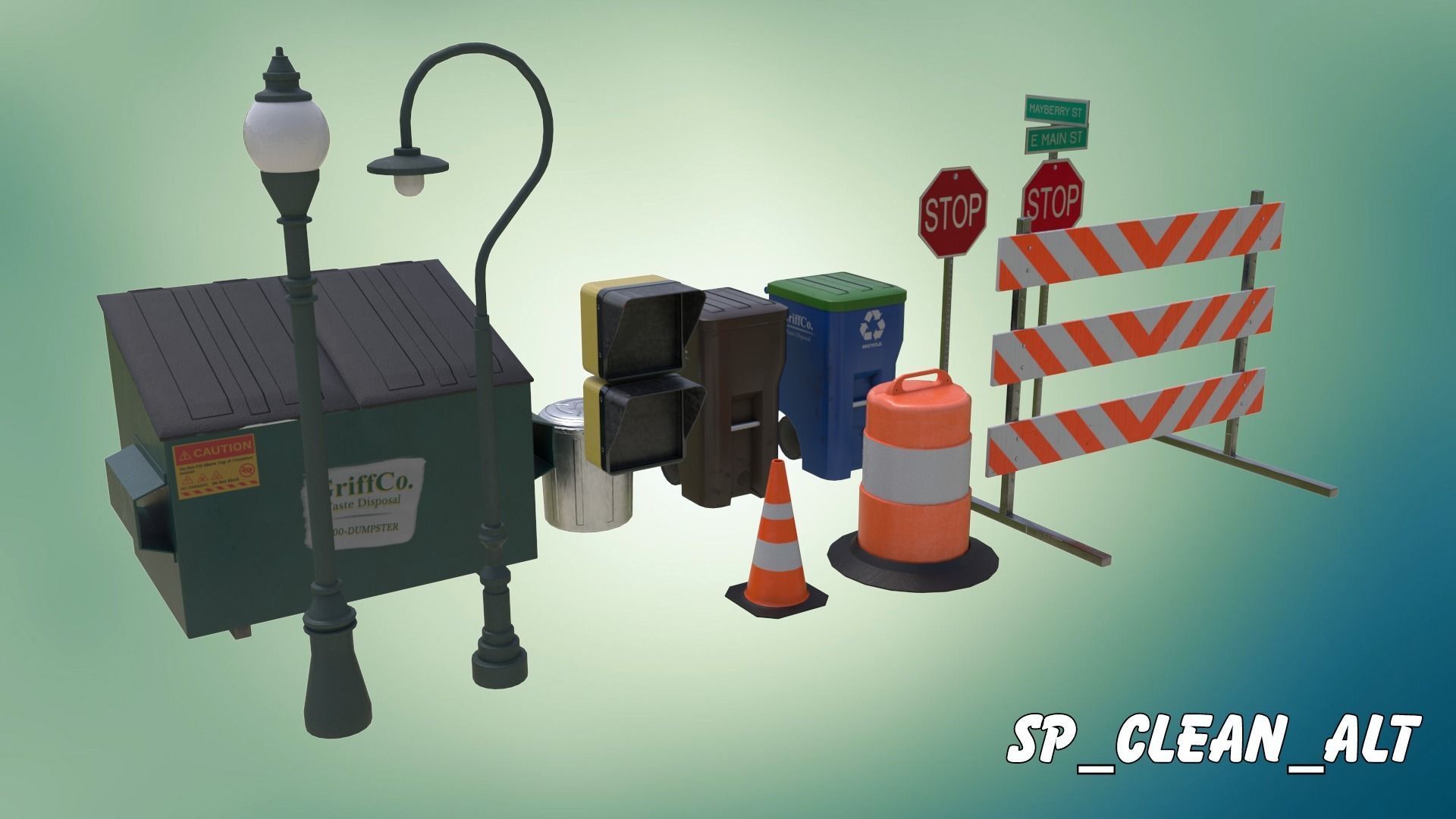 STREET PROPS -FREE- free 3D model | CGTrader