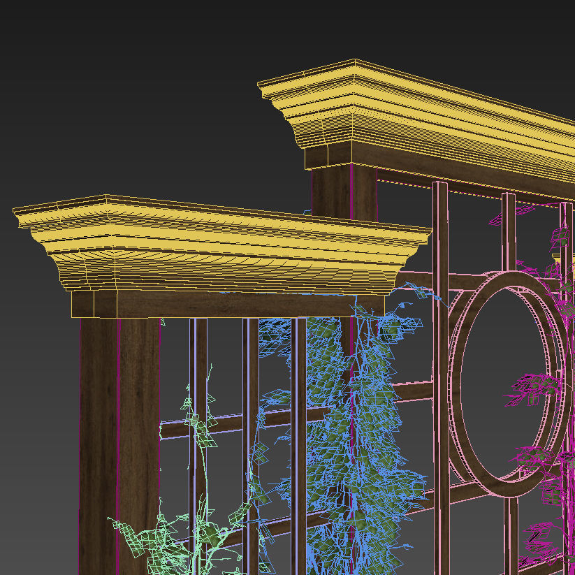 Decor wooden window with ivy growing 3D model | CGTrader