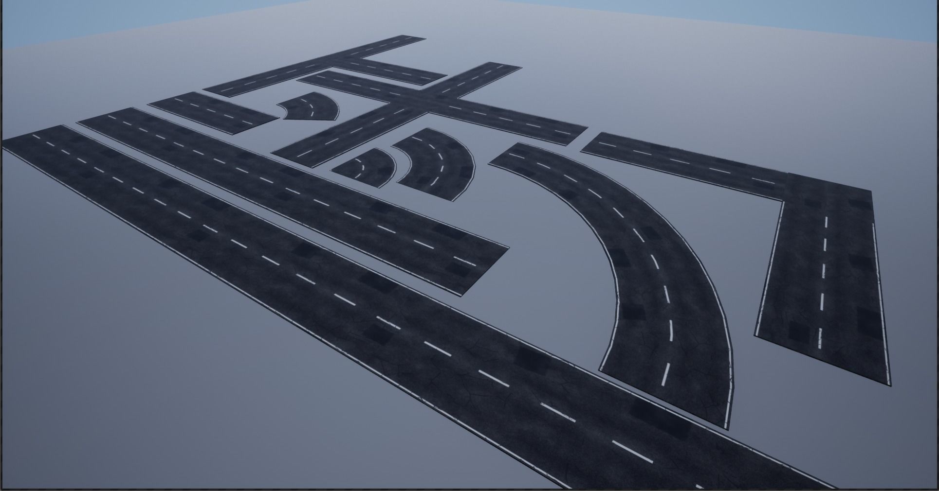 3D model Modular Patched Road pack PBR VR / AR / low-poly | CGTrader