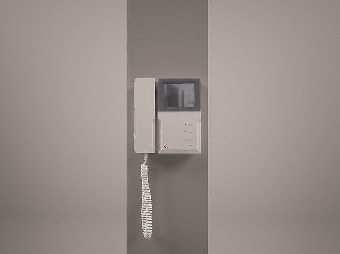 3D model intercom for surveillance with the monitor VR / AR / low-poly ...